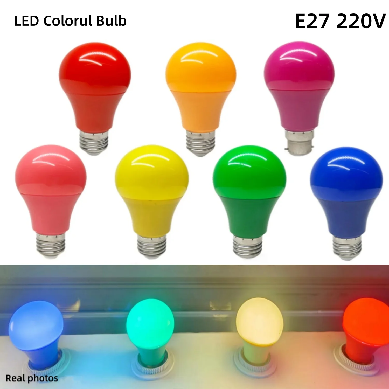 1PCS-AC-85-265V-5W-Colorul-Led-Light-Bule-Bar-Light-E27-Lamp-Blue-Green ...