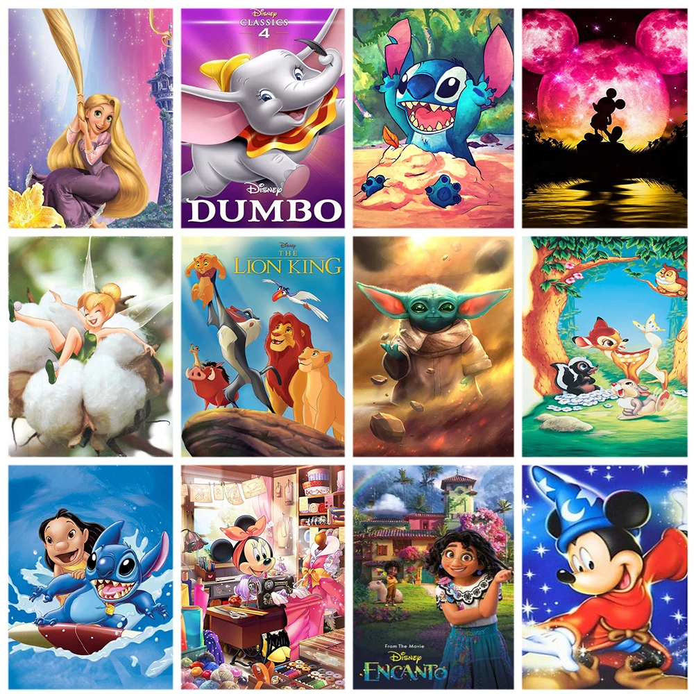 Disney pintura en lienzo de Lilo Stitch Dumbo Bambi para pared ...