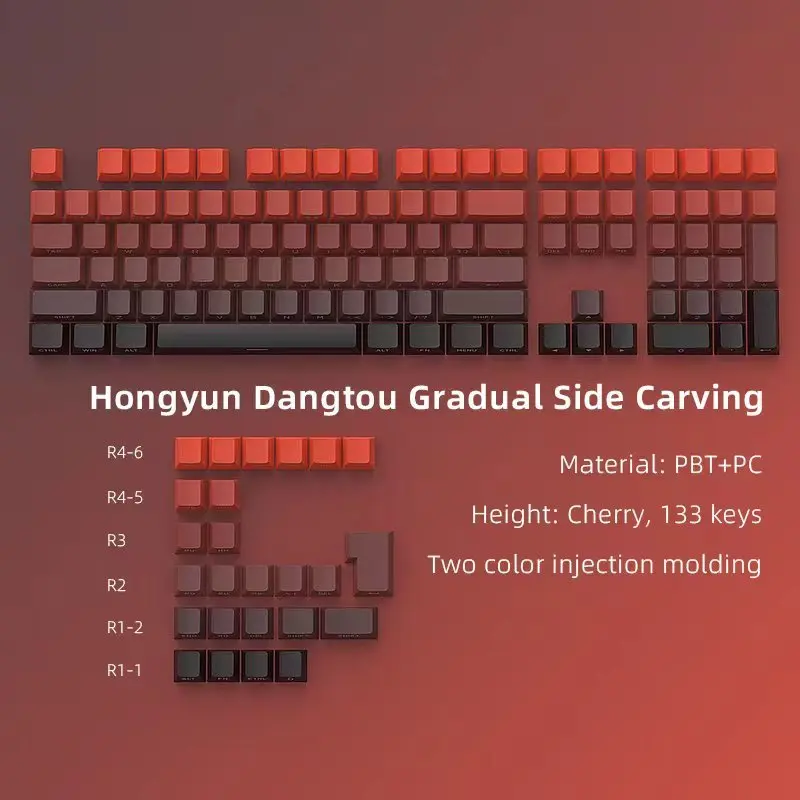 Good-Luck-Keycap-Cherry-Outline-133-Key-Engraving-Mechanical-Keyboard ...