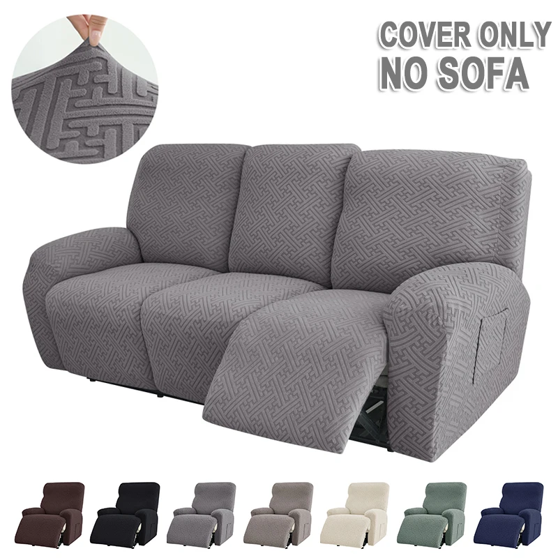1/2/3 Seater Split Recliner Sofa Covers Stretch Jacquard Armchairs ...