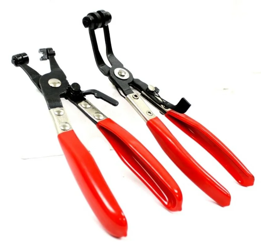 2pcs 호스 클램프 플라이어 세트 자동차 물 파이프 호스 제거 도구 플랫 밴드 링 타입 펜치 자동 제거 도구 정원 자동차 트럭