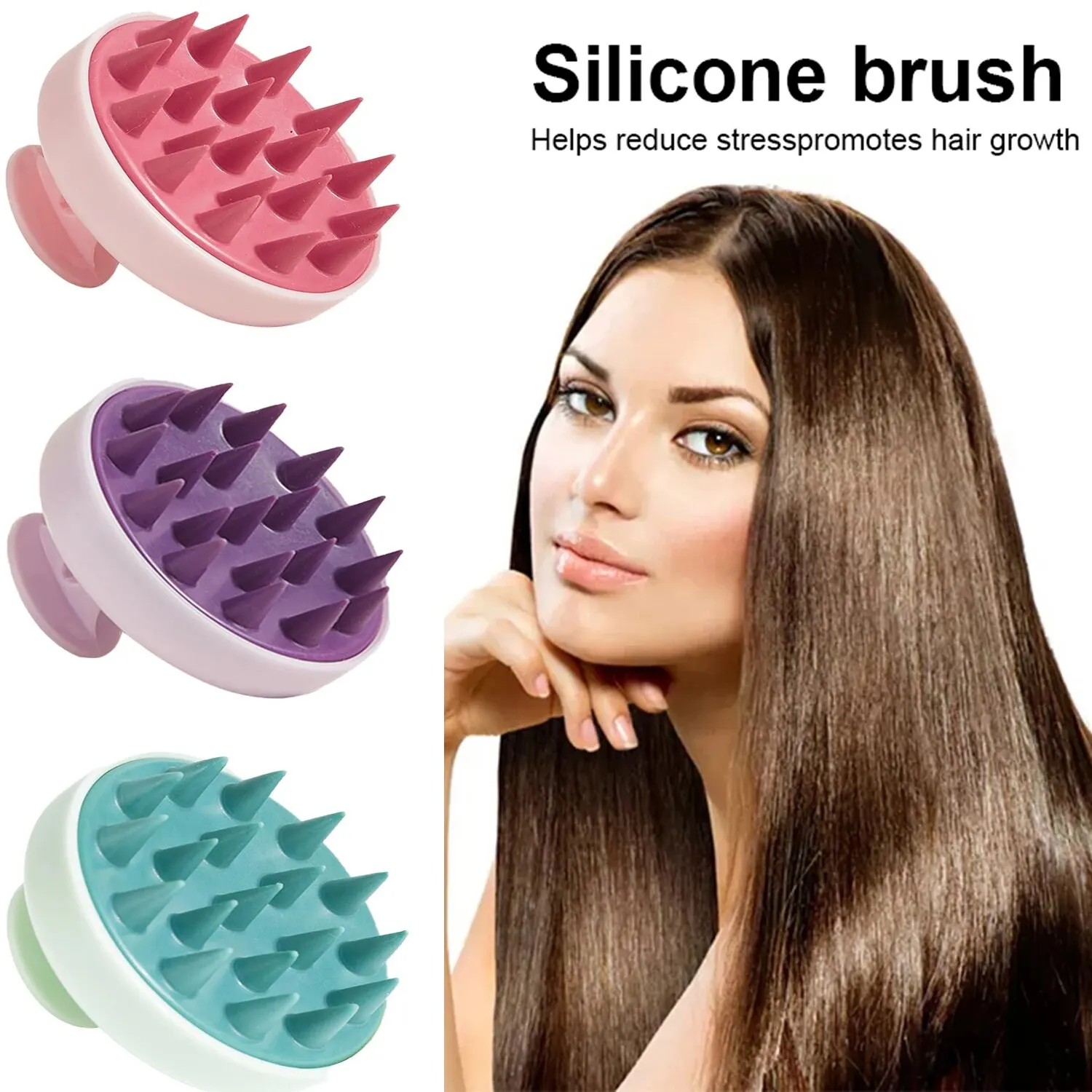 Silicone-Shampoo-Brush-Head-Scalp-Massage-Comb-Hair-Washing-Comb-Body ...