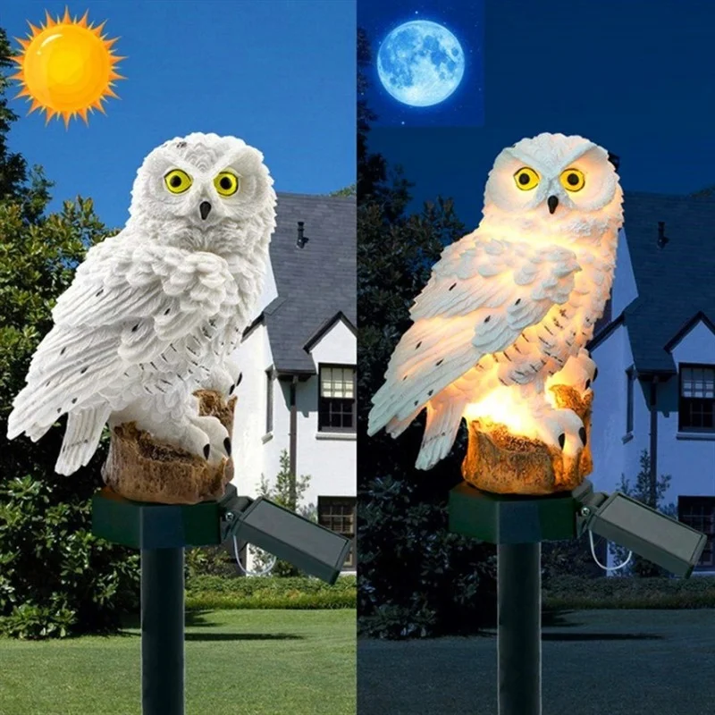 Solar Powered LED Owl Garden Lights Outdoor Solar Light Owl Animal ...