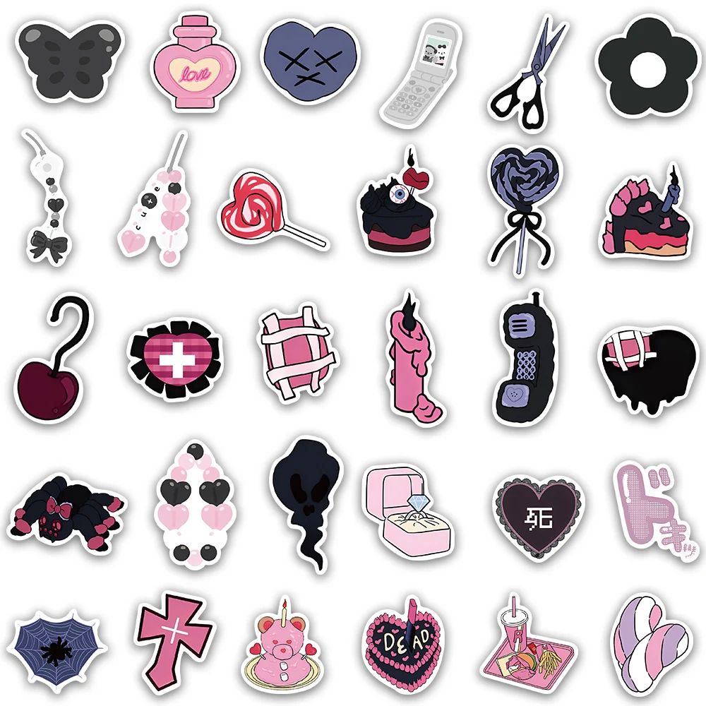 Cute Anime Girls Stickers Cute Pink Anime Stickers Pink Sticker Kawaii 10 60pcs Aliexpress
