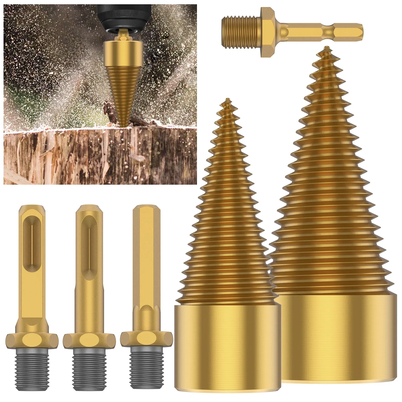 Firewood Drill Bit Set Portable Solid Wood Splitter Tool Kit Efficient ...