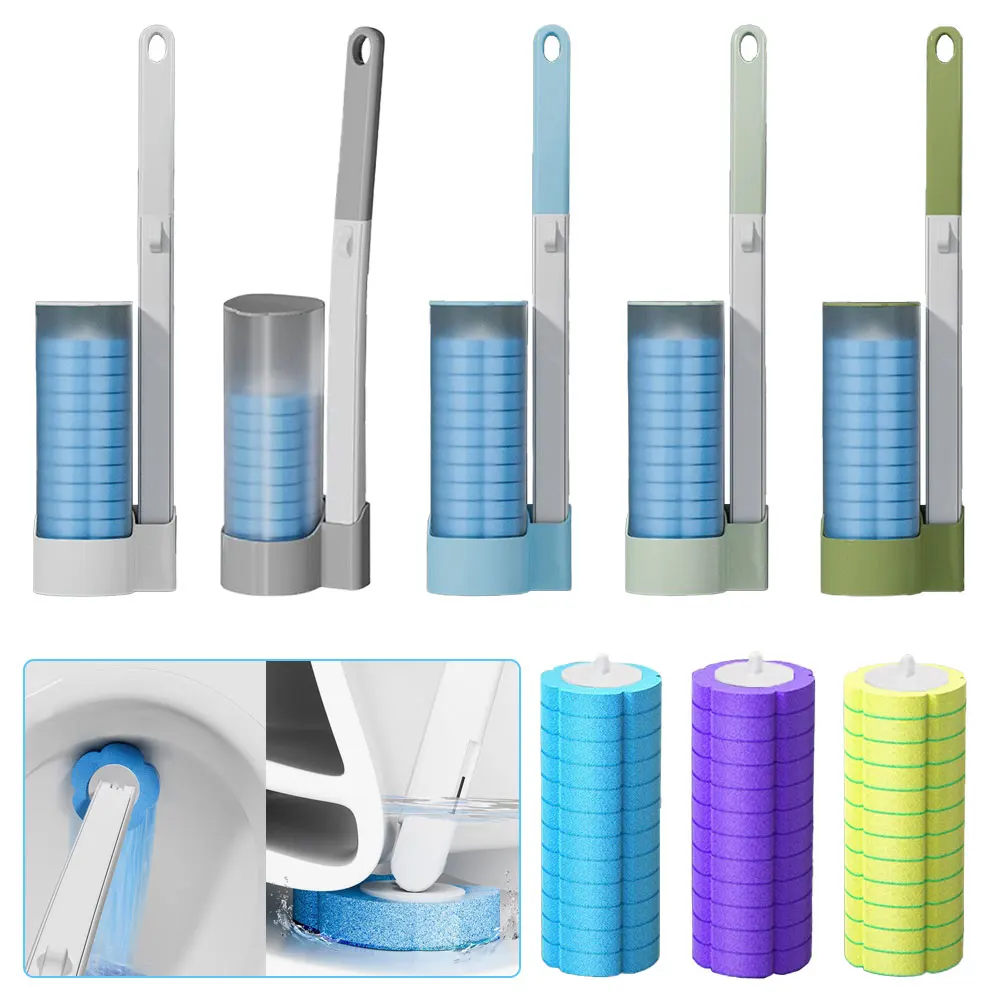 Disposable-Toilet-Brush-Set-Toilet-Bowl-Cleaning-System-Cleaners-with ...