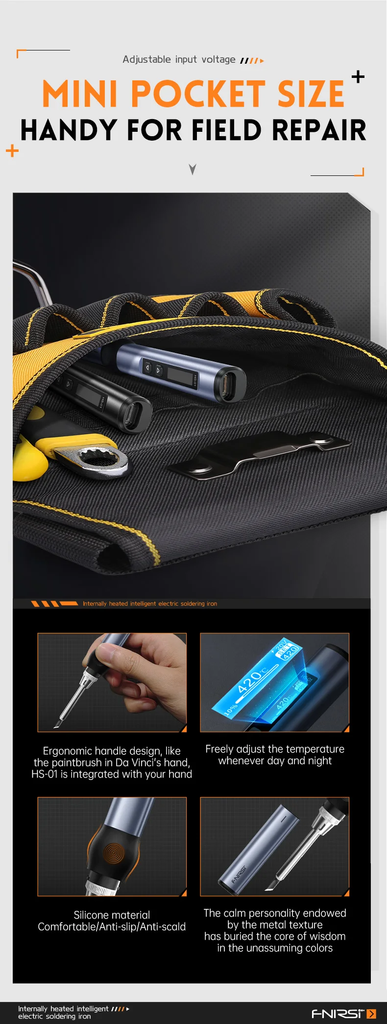 Умный Электрический паяльник FNIRSI, 65 Вт, с регулируемой постоянной ...