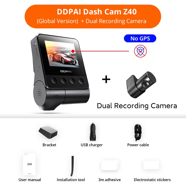 DDPAI Z40 Dash Cam Car Camera Recorder Sony IMX335 1944P HD Video GPS Tracking 360 Rotation Wifi ...