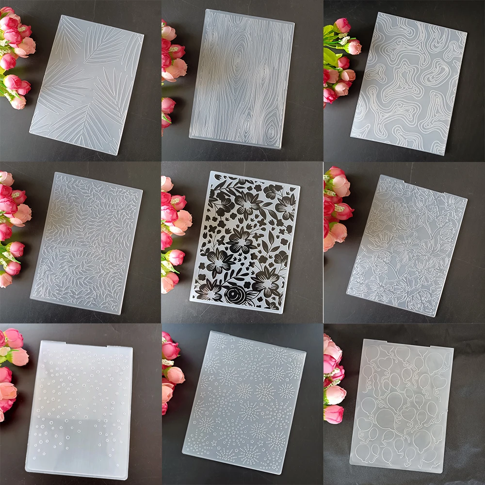 New style Vacation/Raindrops/Bricks/Leaves Embossing Folder For DIY ...