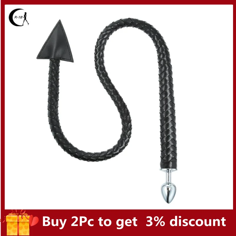 Black Devil Tail Adult Products Silicone Anal Plug Whip Anal Apparatus Anal Plug Slave Cosplay ...