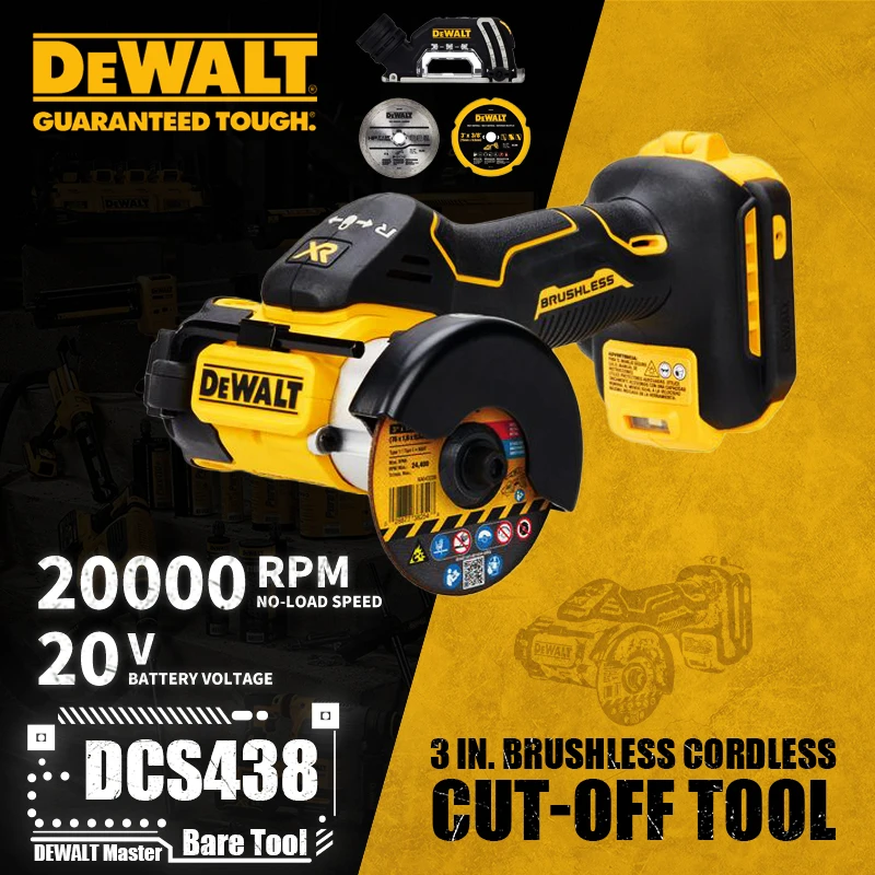 DEWALT-DCS438-3in-Brushless-Cordless-Cut-Off-Ferramenta-Angle-Grinder ...