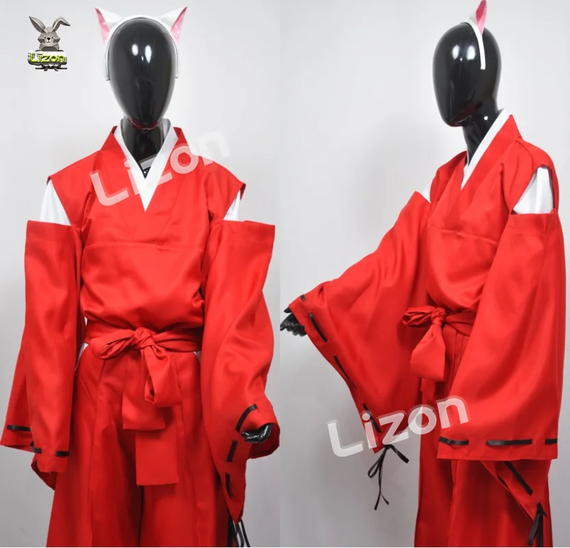 Anime Inuyasha Cosplay Costume with Ears Halloween Carnival Adult Funny ...