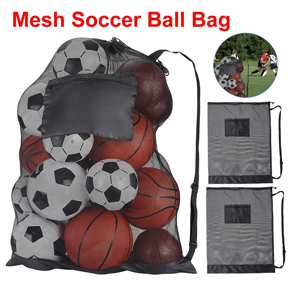 Mesh-Soccer-Ball-Bag-Drawstring-Sports-Ball-Bag-with-Zipper-Pocket ...