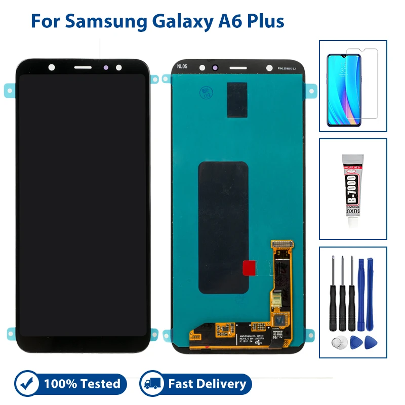 100% Tested New Screen For Samsung Galaxy A6 Plus LCD Display Touch ...