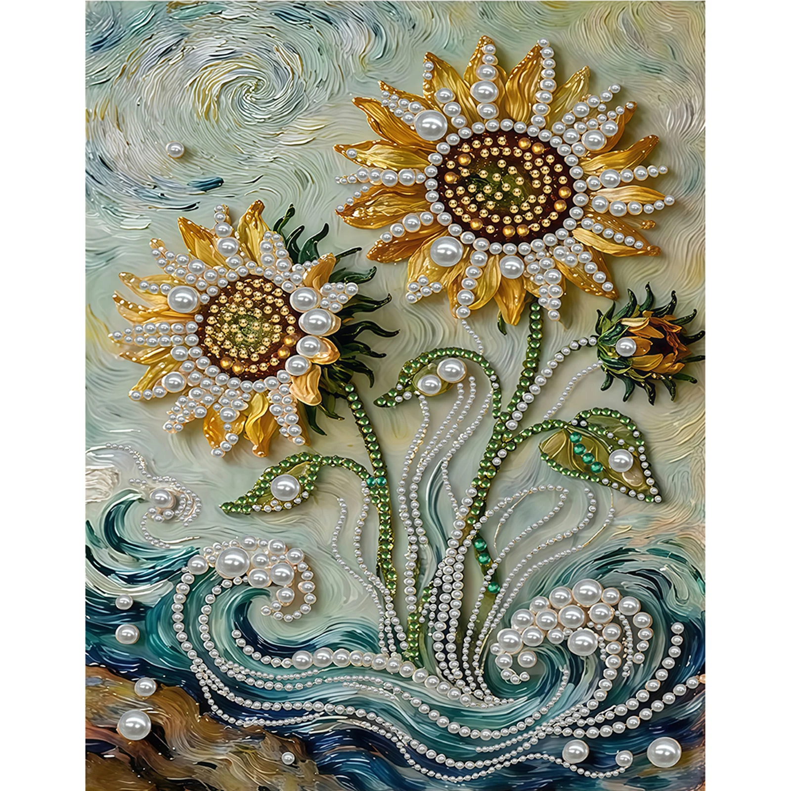 DIY Pearl Dot Painting Without Frame Pearl Gem Paintings Picture Arts ...
