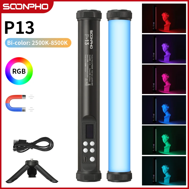 soonpho-P13-Video-Light-Rechargeable-LED-Light-Handheld-Video ...