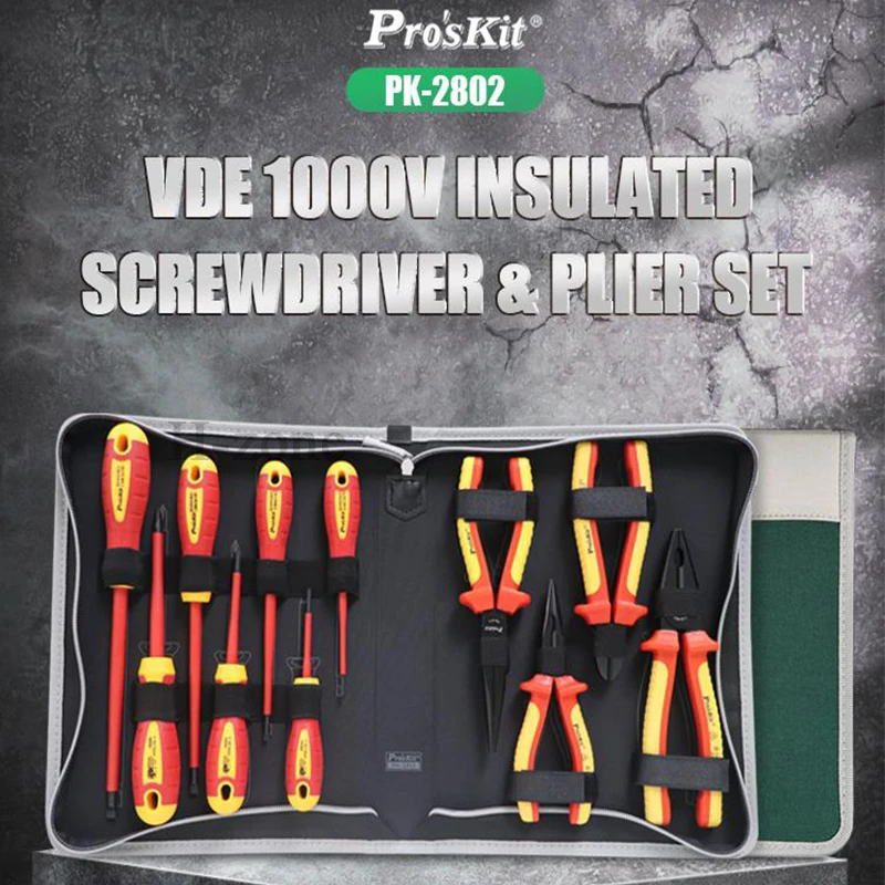 11-piece-set-of-Proskit-PK-2802-VDE-1000V-high-voltage-insulation-tool ...
