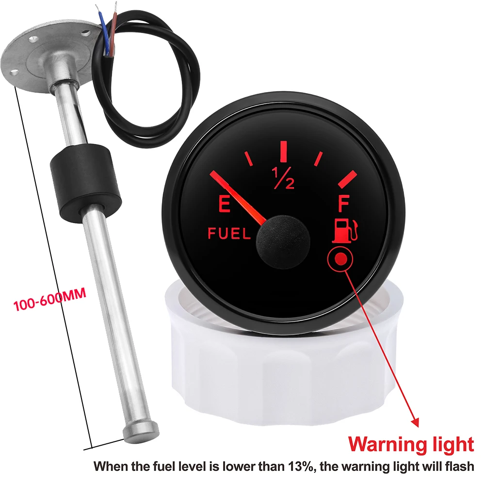 52mm Fuel Level Gauge Indicator Meter E-F Pointer Digit Gar Fuel Meter ...