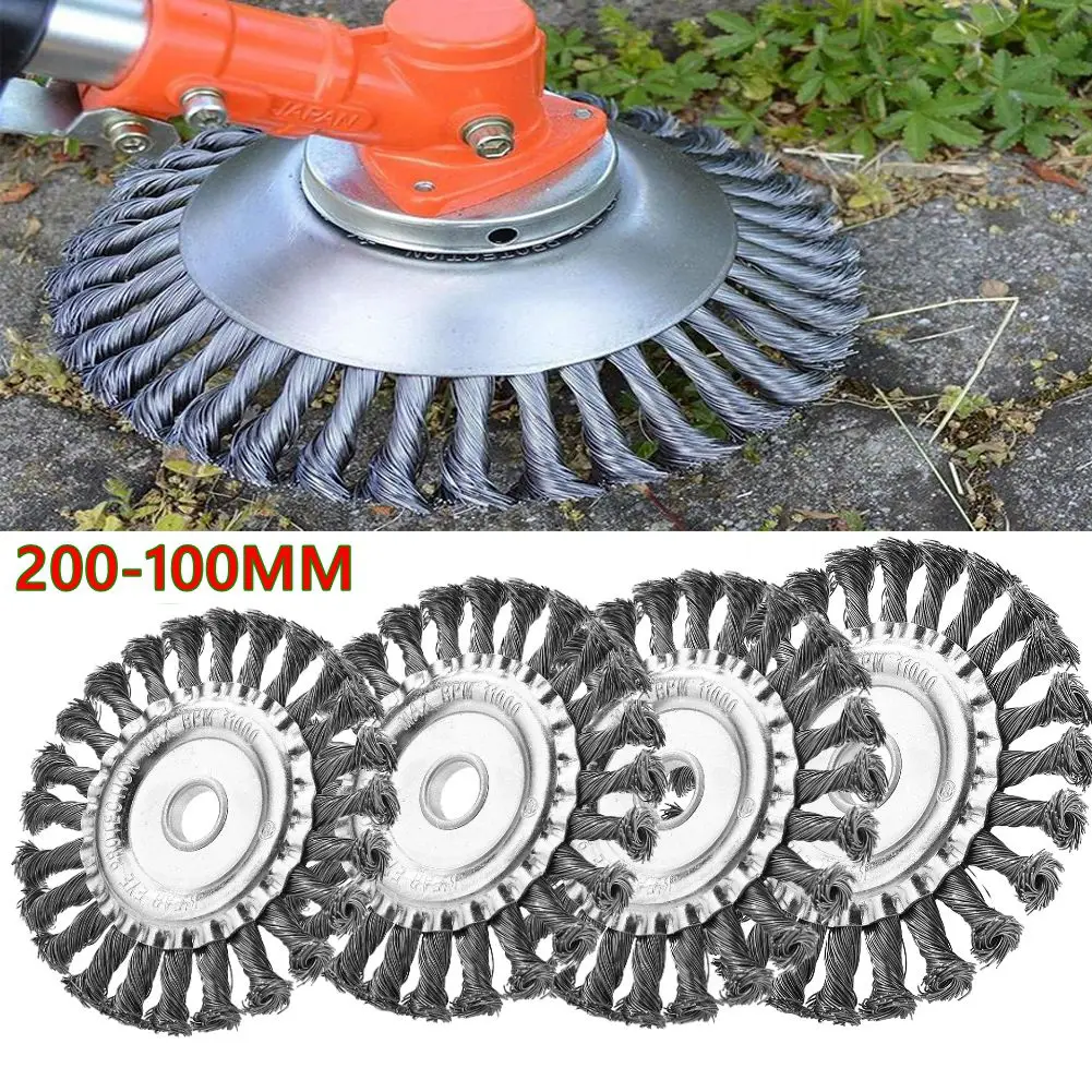 200-100mm-Steel-Wire-Wheel-Garden-Weed-Brush-Lawn-Mower-Grass-Eater ...