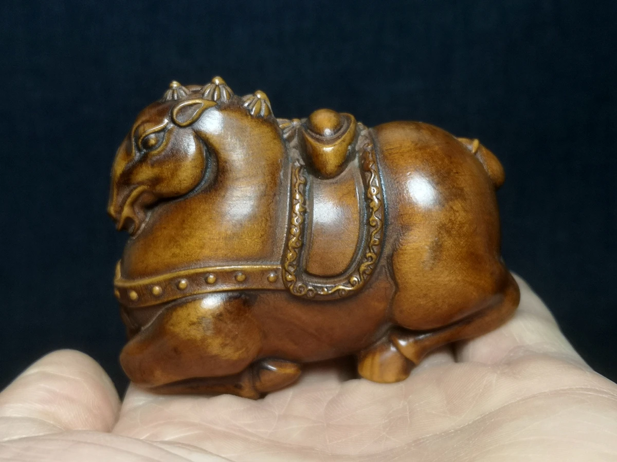 1919-Antique-art-2-7-in-Old-Chinese-boxwood-hand-carved-Animal-carry ...