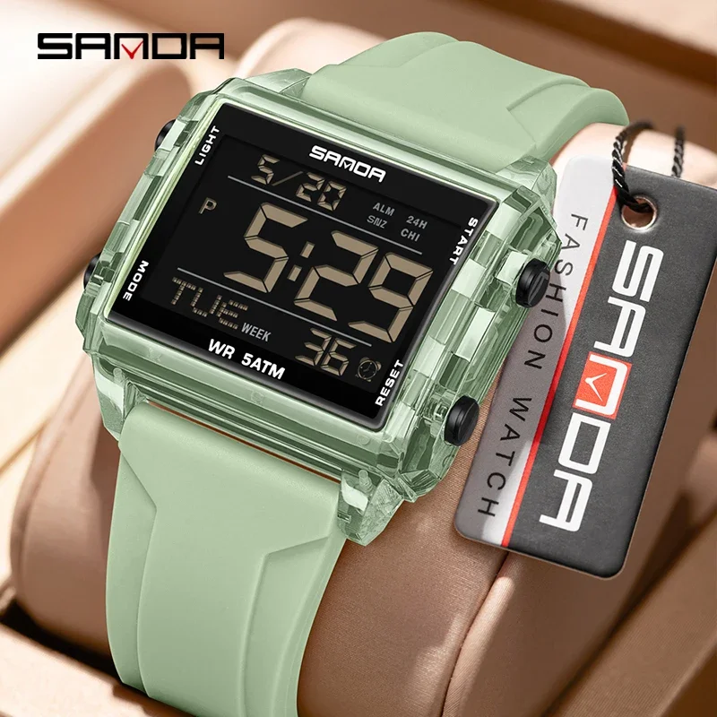 SANDA Brand Fashion Watch for Men Women Waterproof Countdown Luxury LED ...