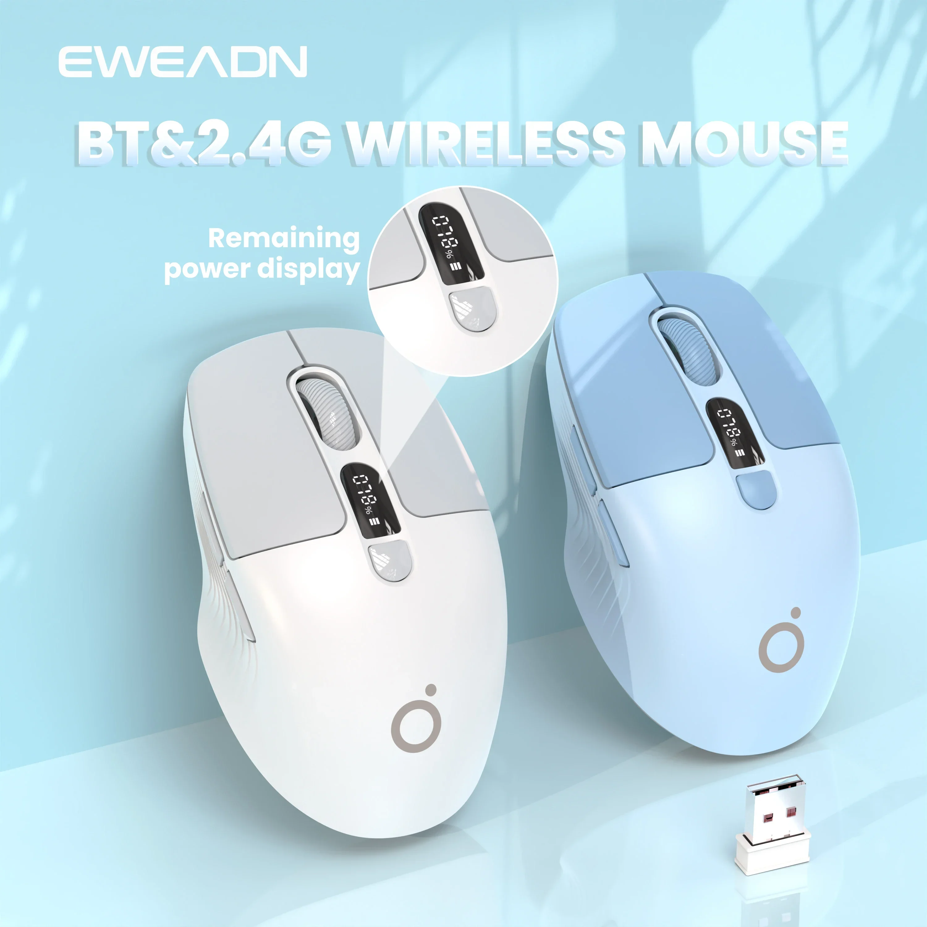 EWEADN Q1 Wireless Mouse Mini BT Rechargeable Silent Mouse Portable and ...