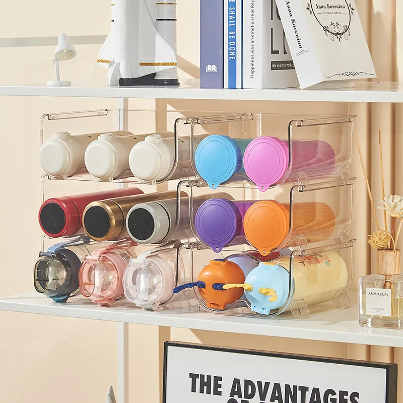 Stackable-Water-Bottle-Organizer-Clear-Holder-Shelf-Home-Cafe-Kitchen ...