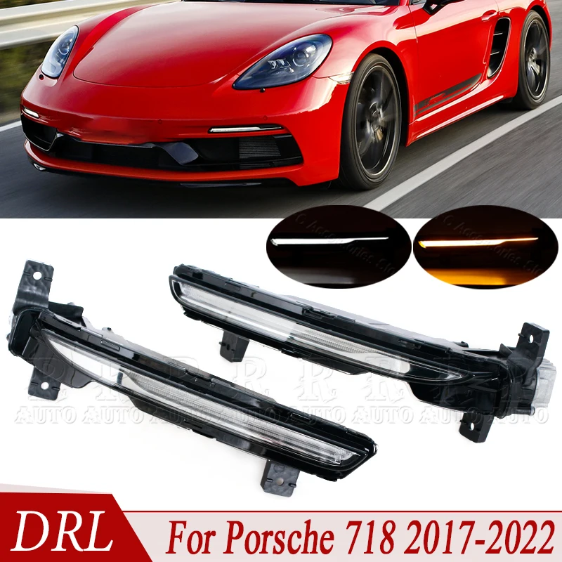 For Porsche 718 2017-2022 Car DRL LED Daytime Running Lamp Front Bumper ...