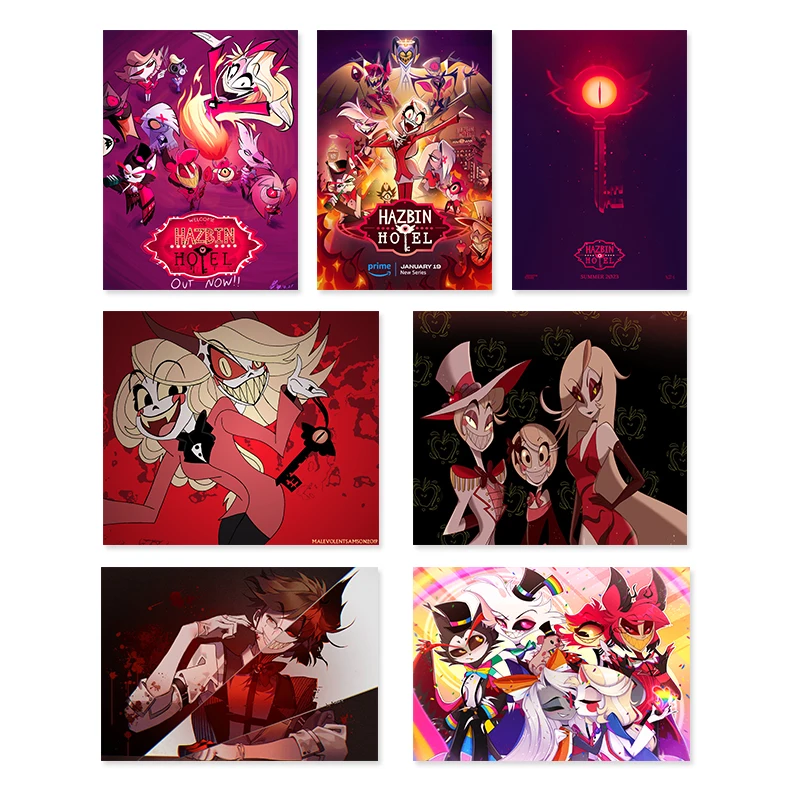 H-Hazbin H-Hotel Canvas Painting Cartoon Anime Figure Charlie ...