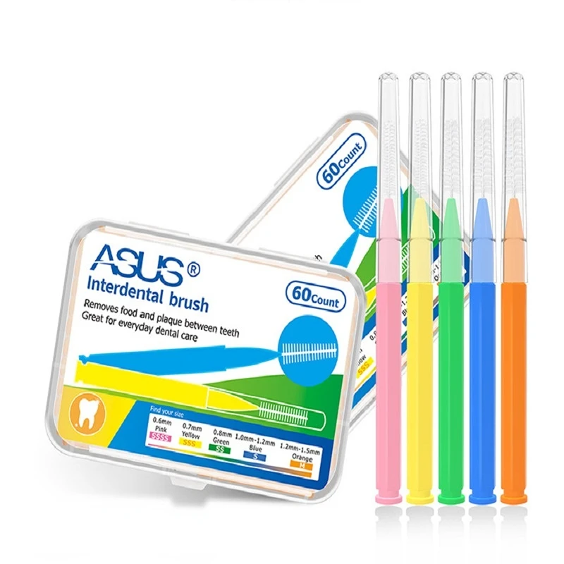 20 60Pcs L Shaped Interdental Brush Floss Interdental Cleaners ...