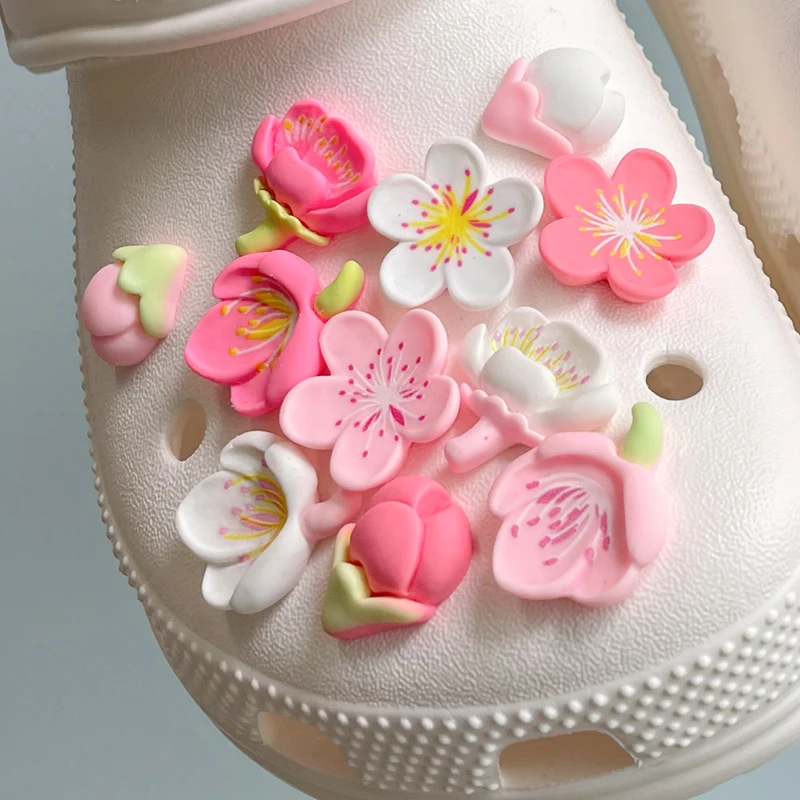 1Pcs-Flower-Sakura-Pink-Girls-Shoe-Charms-Sandals-Shoes-Accessories ...