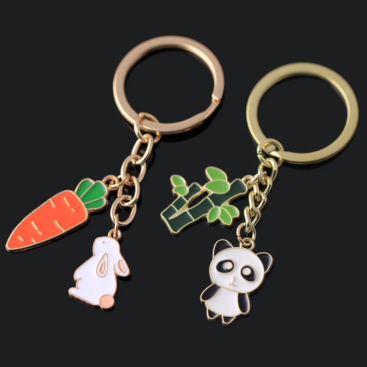 Cute Keychain For Women Car Bag Friend Key Chain Color Rabbit Panda ...