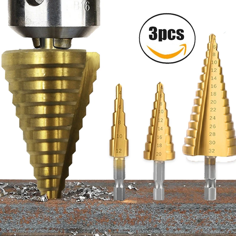 4-20mm 4-12mm 4-32mm Step Drill Bit Sharpener Metal Drills Bits Set ...