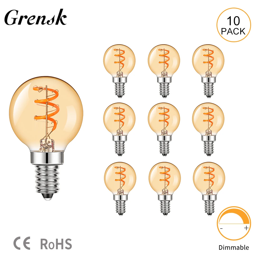 Retro-Led-Spiral-Filament-Bulb-G50-3W-Amber-Glass-E12-E14-Base-2200k ...