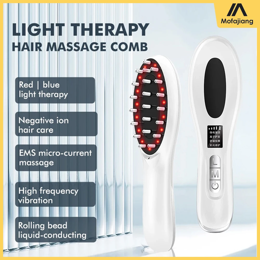 Electric-Hair-Massage-Comb-Microcurrent-Red-Blue-Light-Negative-ion ...