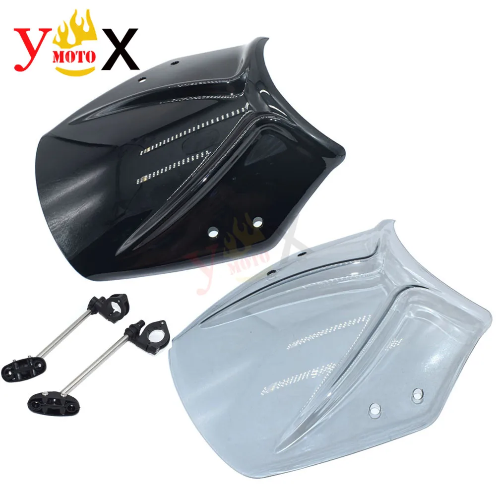 Street-Bike-Windscreen-Windshield-Glass-Fairing-W-Bracket-Set-For ...