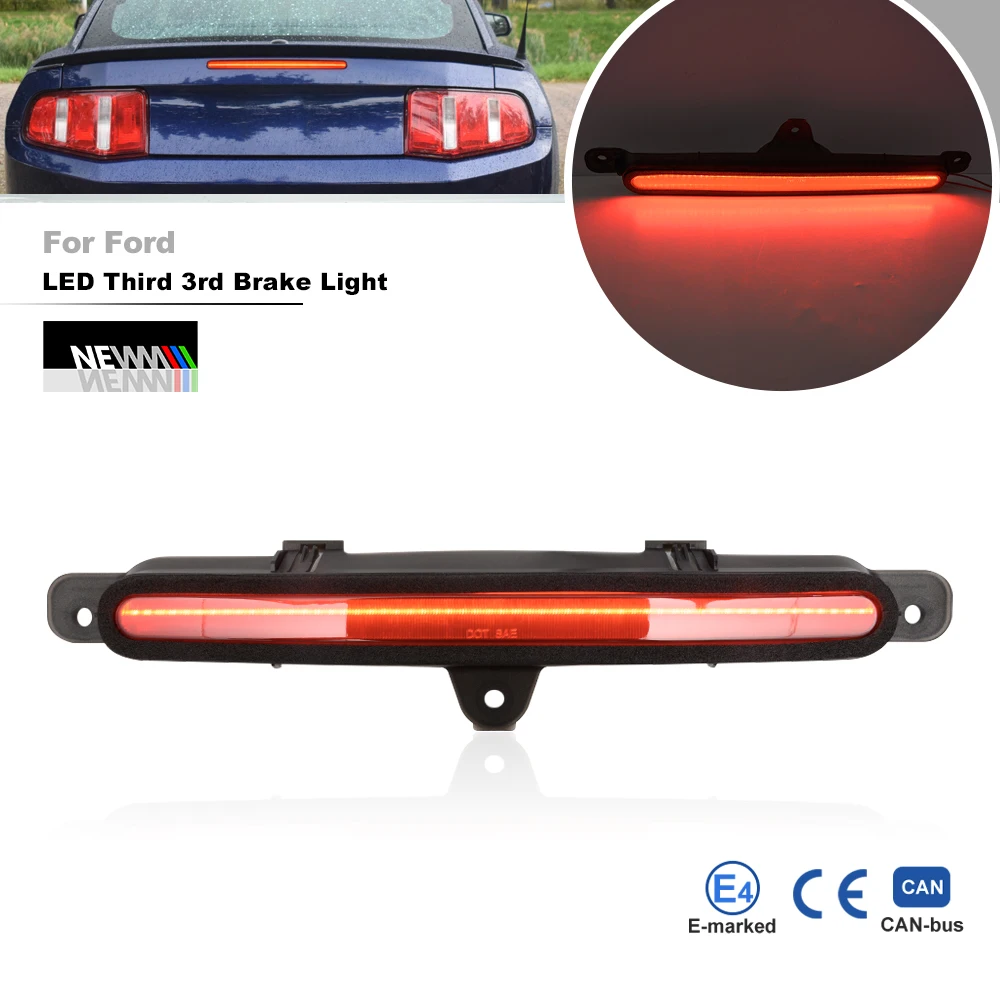 Smoked Upgraded LED Third 3rd Brake Light Replacement For Ford Mustang ...