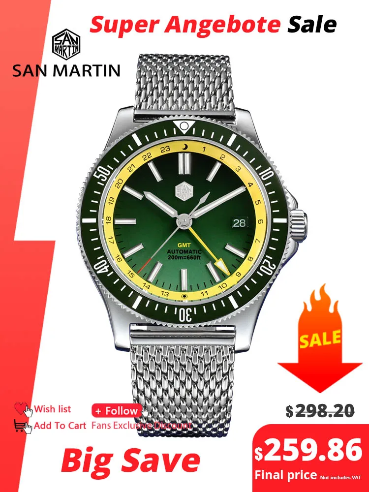 San-Martin-Original-Design-41mm-GMT-Dive-Watch-NH34-Automatic ...