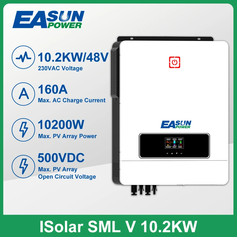 Easun Power 10200VA 10200W Solar Inverter 48V Built MPPT 180A Solar ...