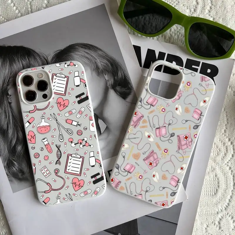 Medicine Doctor Nurse Medical Pattern Phone Case Candy Color For Iphone ...