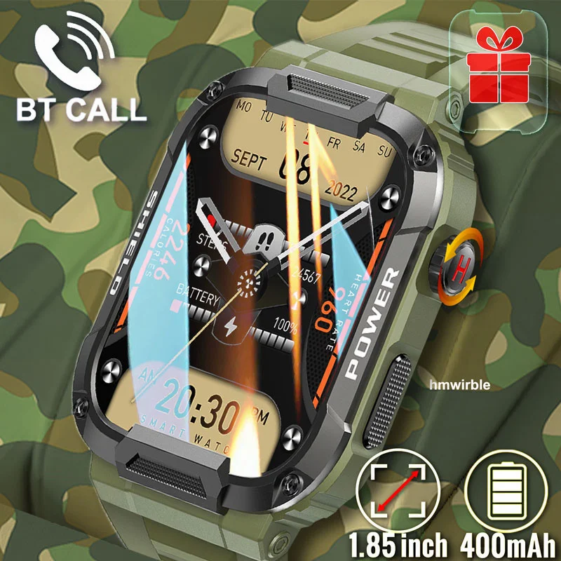 Rugged-Military-Green-Smart-Watch-Men-For-Android-Xiaomi-Ios-Ip68 ...