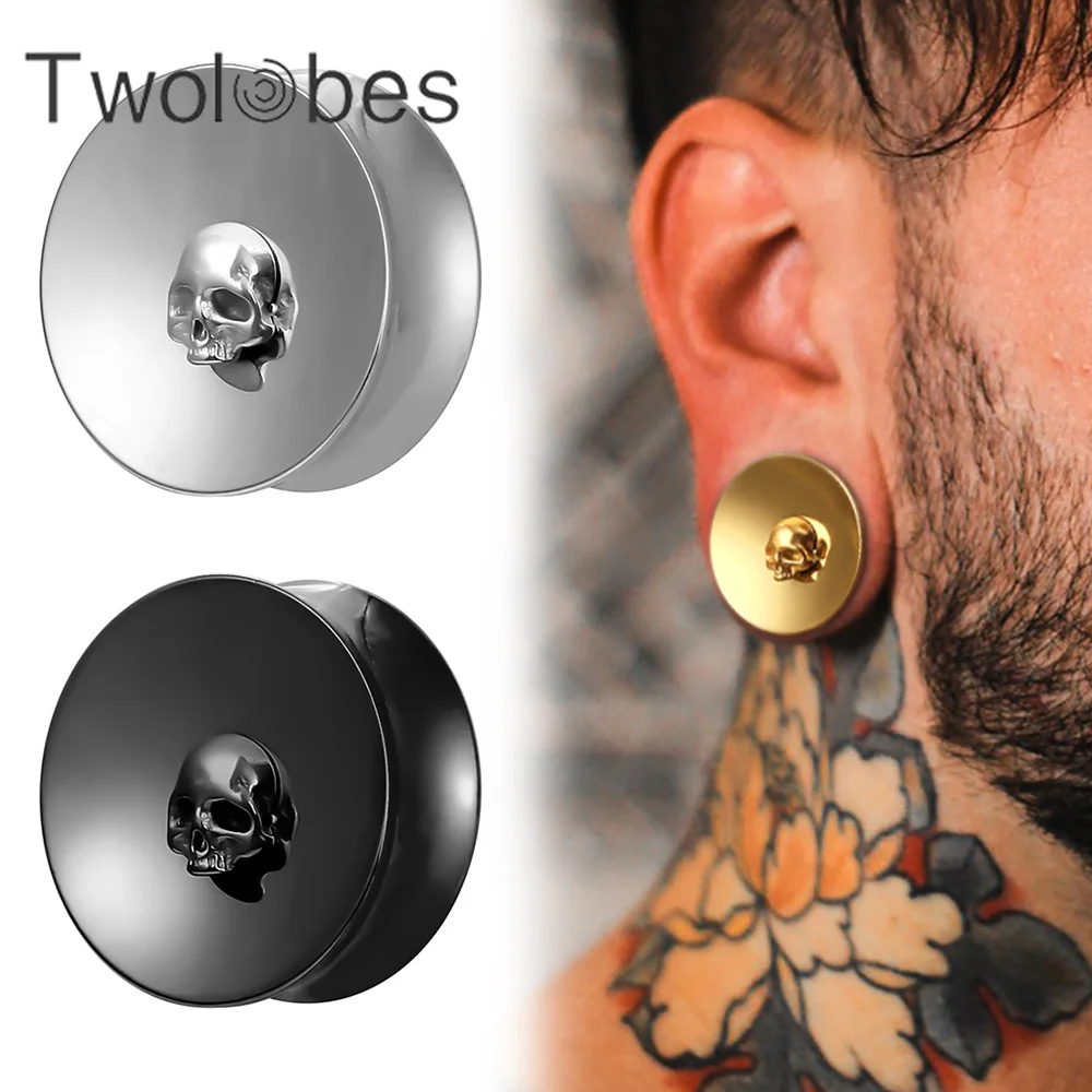 Twolobes-2PCS-Stainless-Steel-Ear-Gauges-Tunnels-Expander-Piercing ...