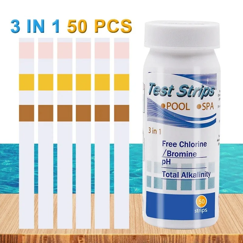3-In-1 Chlorine PH Test Strips SPA Swimming Pool Water Tester Paper ...