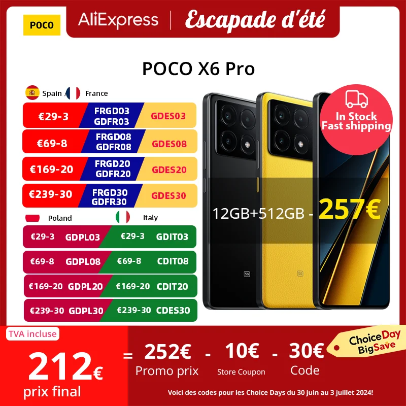 POCO-Version-globale-X6-Pro-5G-256-Go-512-Go-Dimrespondante-8300-Ultra ...