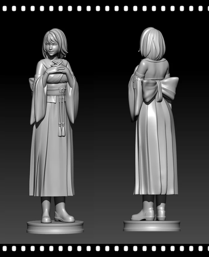 Unpainted Resin Model Kits 1/24 75mm Final Fantasy Yuna 1/18 100mm GK ...