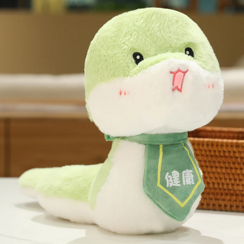 Kawaii Bowtie Snake Plushie Soft Stuffed Animals Cute Snakes with Bib ...