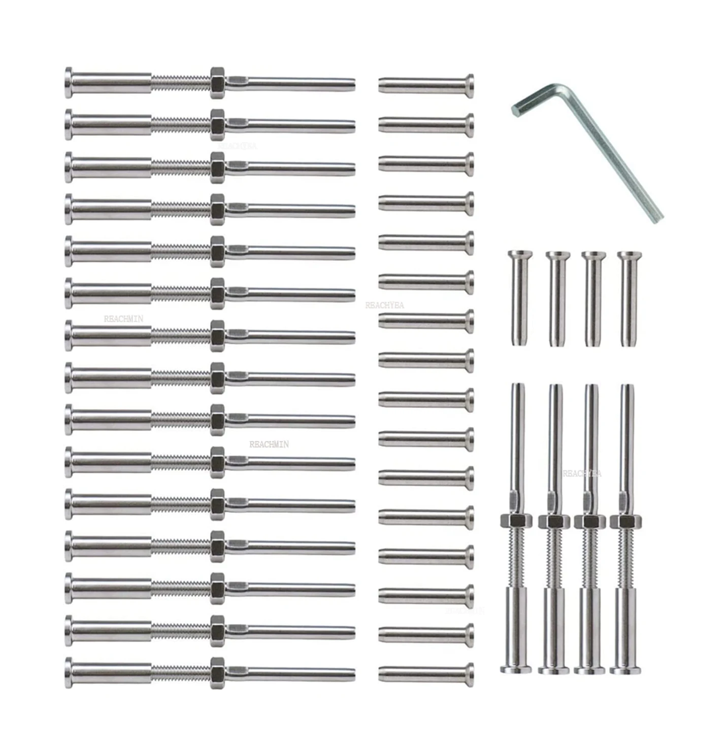 316-Grau-A-o-Inoxid-vel-Cable-Railing-rosca-Stud-Tensor-Receptor-Cabe-a ...