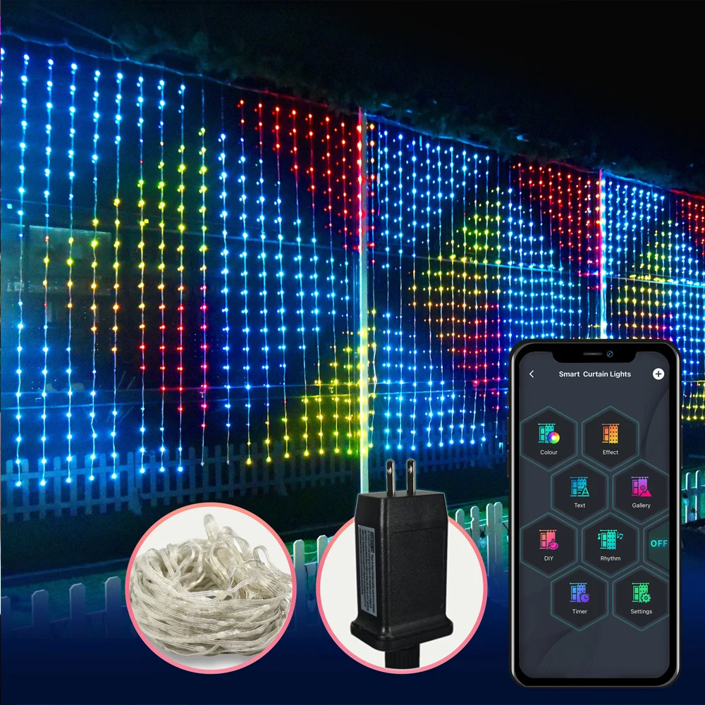 Programmable-Smart-Pixels-LED-Curtain-String-Light-Bluetooth-App-RGBIC ...