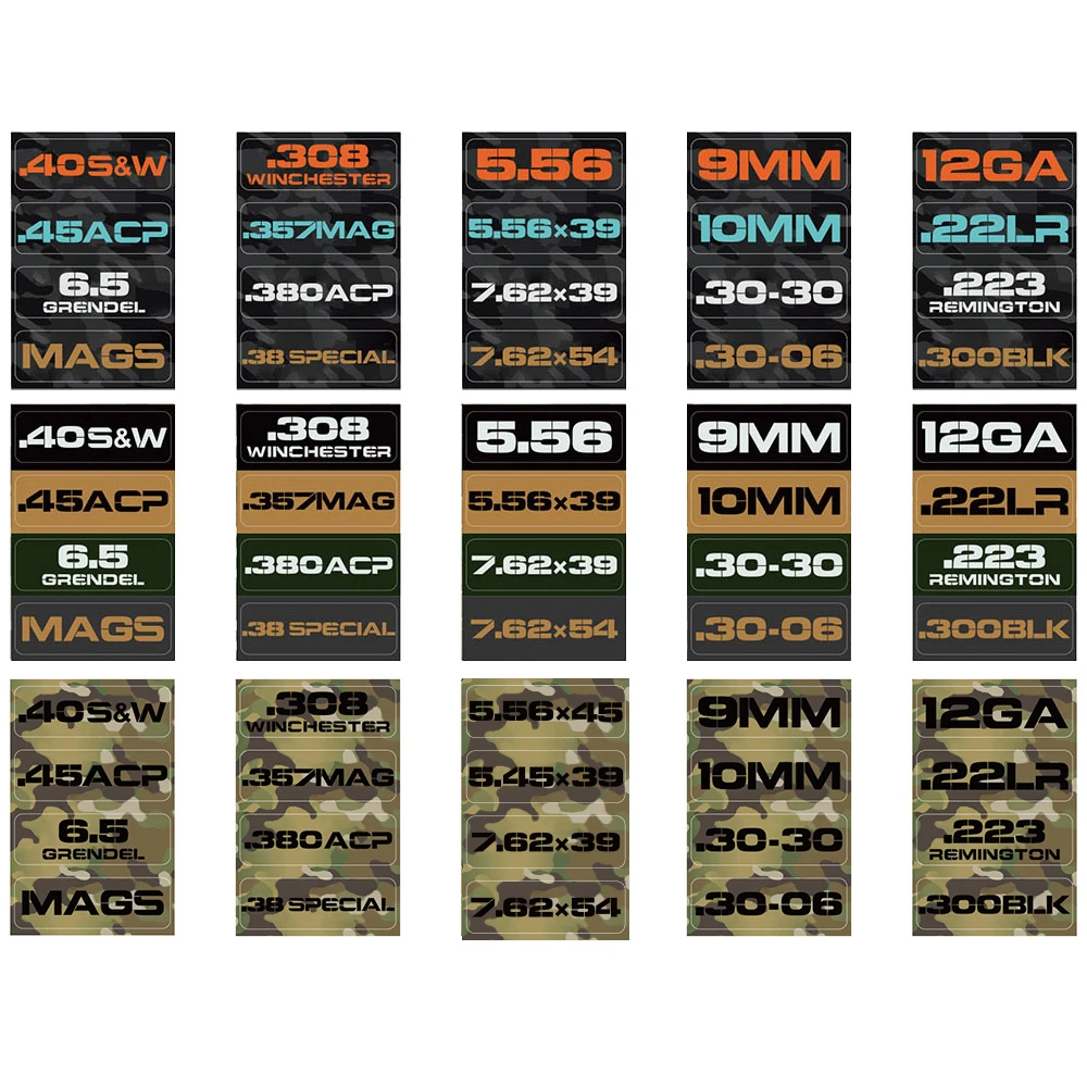 Ammo Can Vinyl Sticker Set Caliber Decal Labels For Ammo Cans 5.56 7 ...