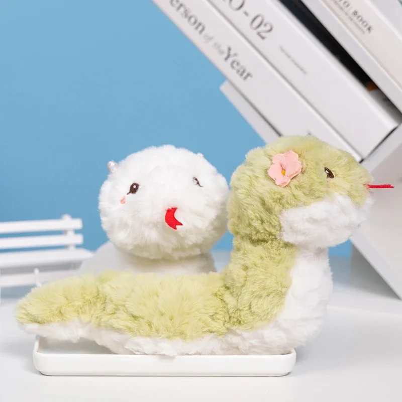 White-Green-Snakes-Plush-Toy-Simulation-Small-Python-Stuffed-Snake ...